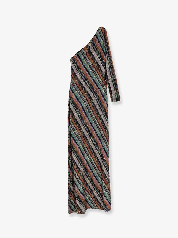 Missoni Viscose Blend Long Dress With Chevron Pattern - Multicolor