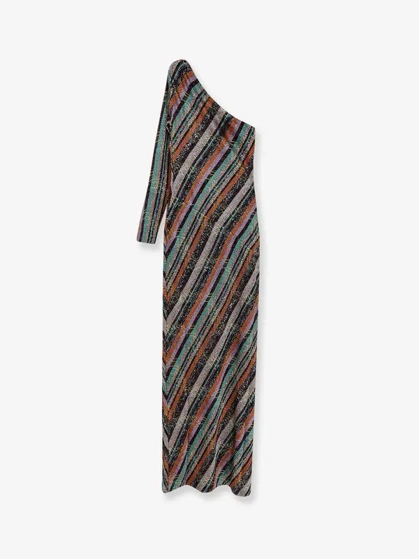 Missoni Viscose Blend Long Dress With Chevron Pattern - Multicolor