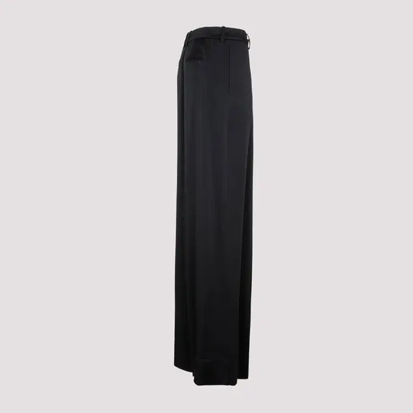Saint Laurent Acetate Blend Loose Fit Wide Leg Pants