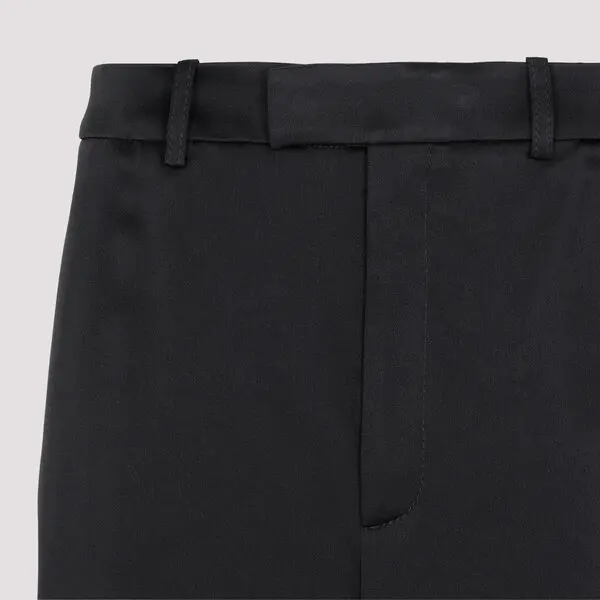 Saint Laurent Acetate Blend Loose Fit Wide Leg Pants