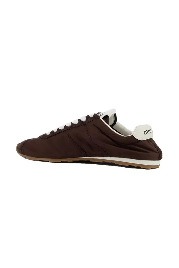 Miu Miu Brown Sneakers With Lace-up Fastening - Multicolor