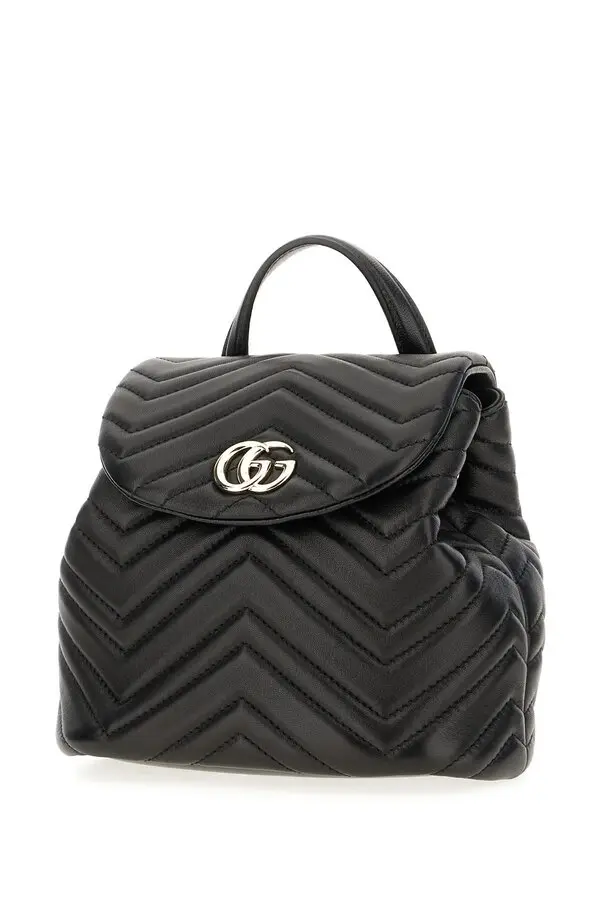 Gucci Quilted Leather Backpack With Double G Logo