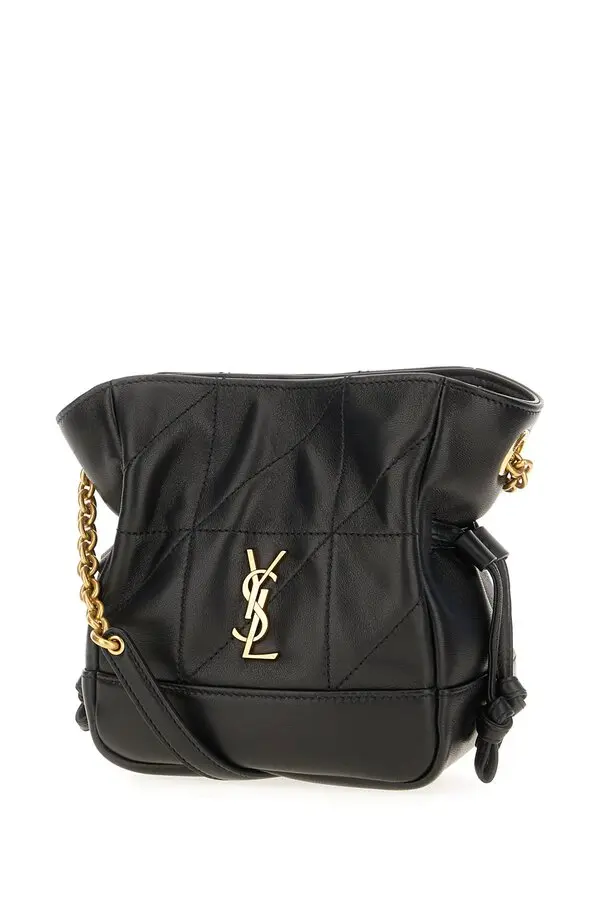 Saint Laurent Quilted Leather Bucket Bag With Chain Strap