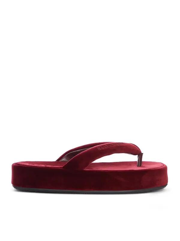 Balenciaga Platform Thong Sandals - Red
