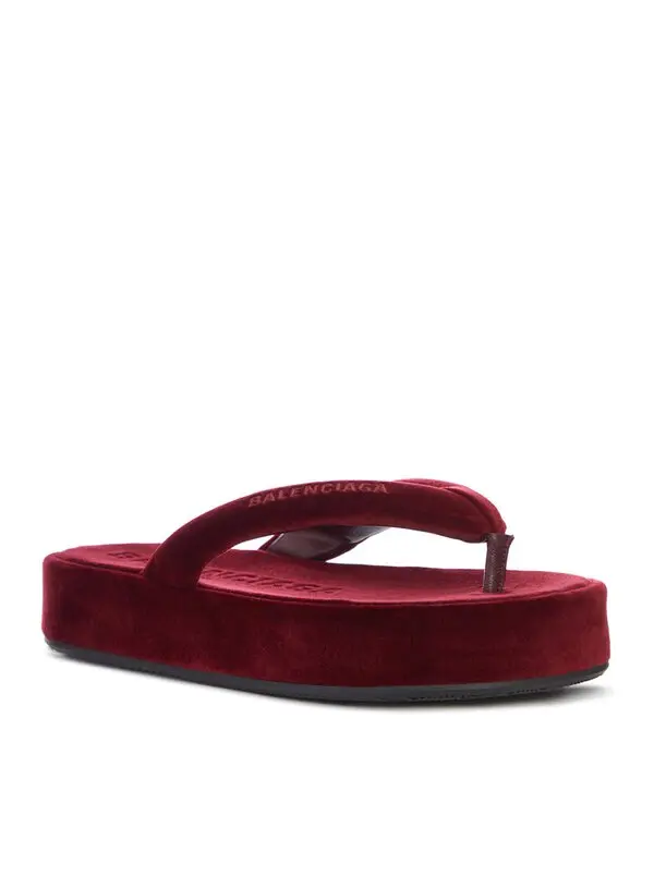 Balenciaga Platform Thong Sandals - Red