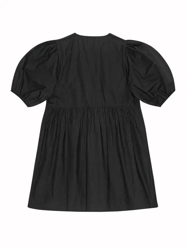 GANNI Short Cotton Dress - Black