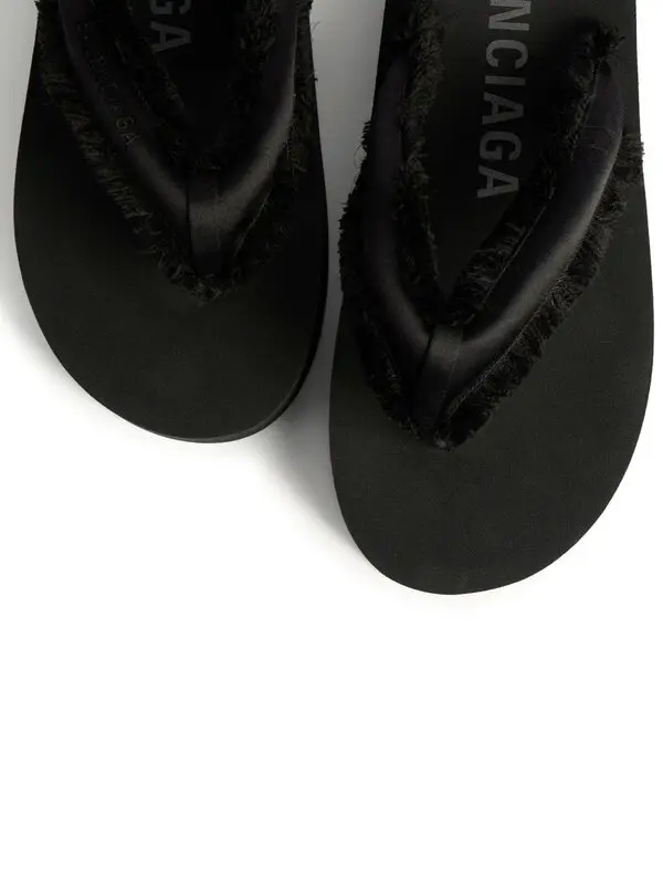 Balenciaga Jet Lag Platform Flip Flops - Black