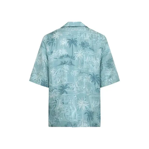 Amiri Chateau Sketch Bowling Shirt - Blue