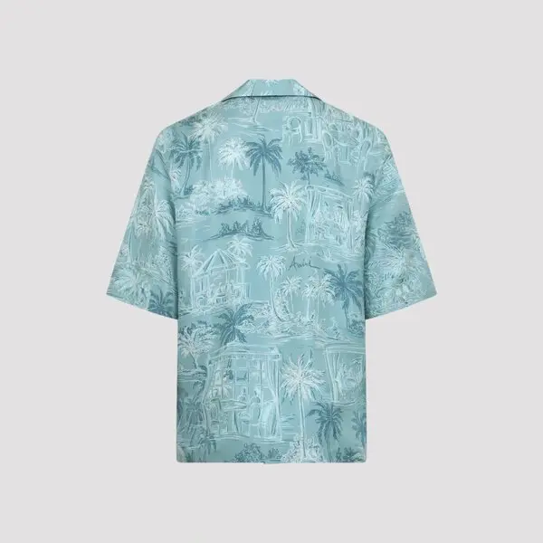 Amiri Chateau Sketch Bowling Shirt - Blue