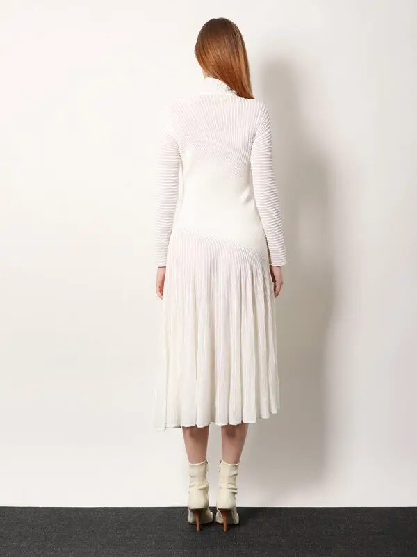 Alaïa Long Sleeve High-neck Wool Dress