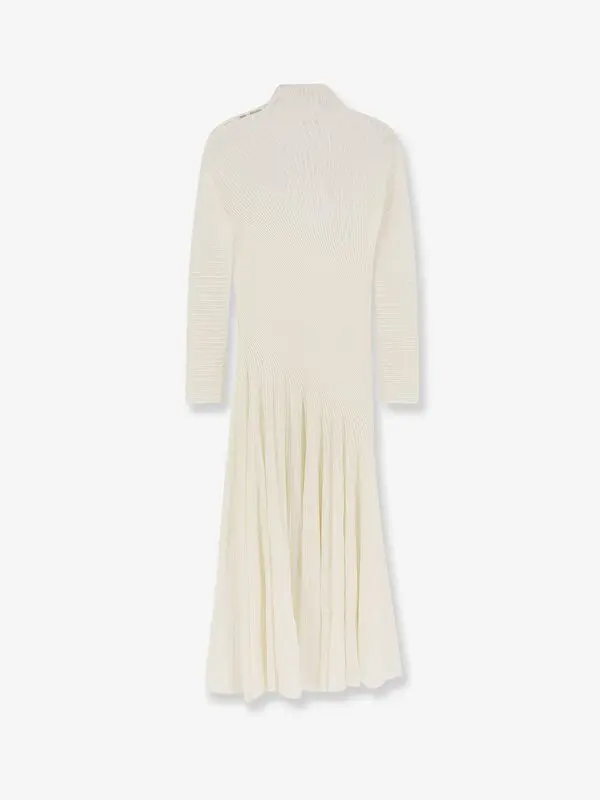 Alaïa Long Sleeve High-neck Wool Dress