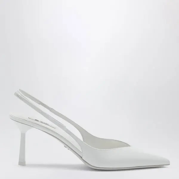 Prada Patent Leather Slingback Pumps - White