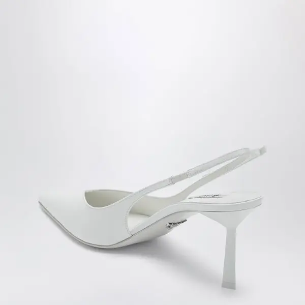 Prada Patent Leather Slingback Pumps - White