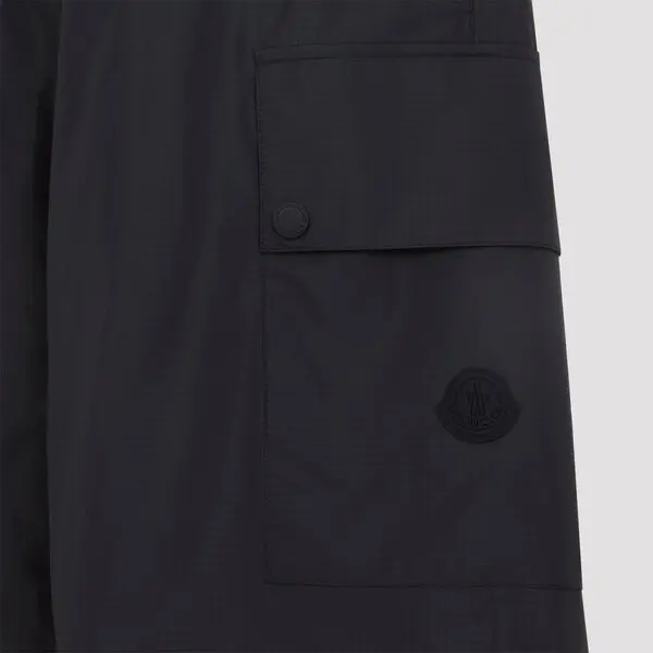 Moncler Polyester Cargo Shorts With Logo Detail