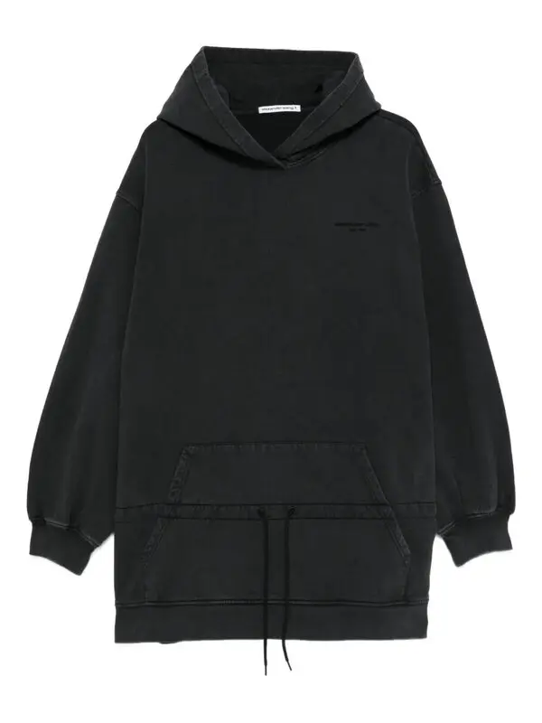 Alexander Wang Dropped Waist Hoodie Dress - Black
