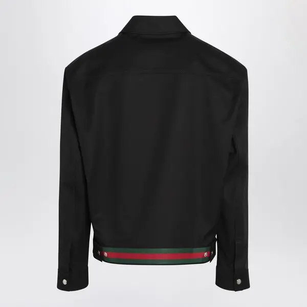 Gucci Cotton Twill Jacket With Web Detail