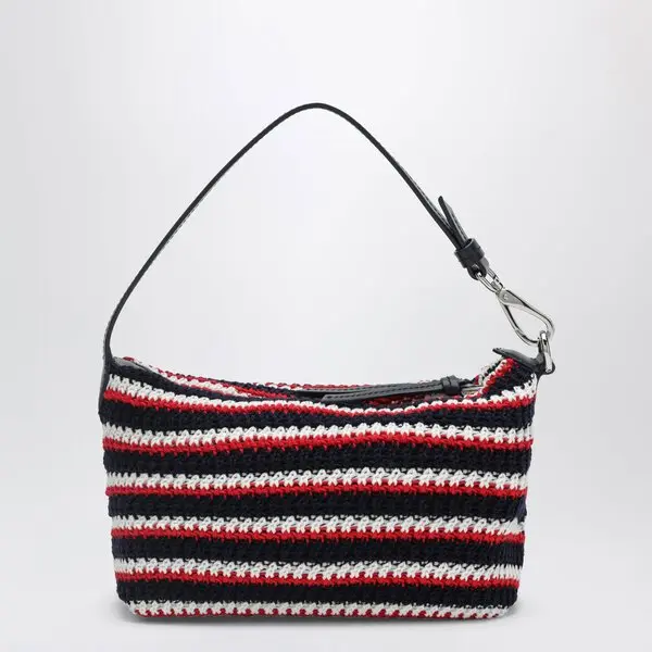 Miu Miu Striped Cotton Crochet Pouch