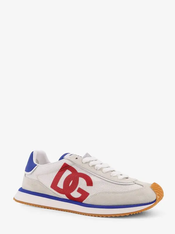Dolce & Gabbana Leather Sneakers With Dg Logo - Multicolor