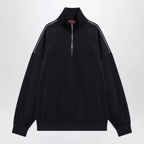 Gucci Navy Sweatshirt In Technical Jersey - Blue