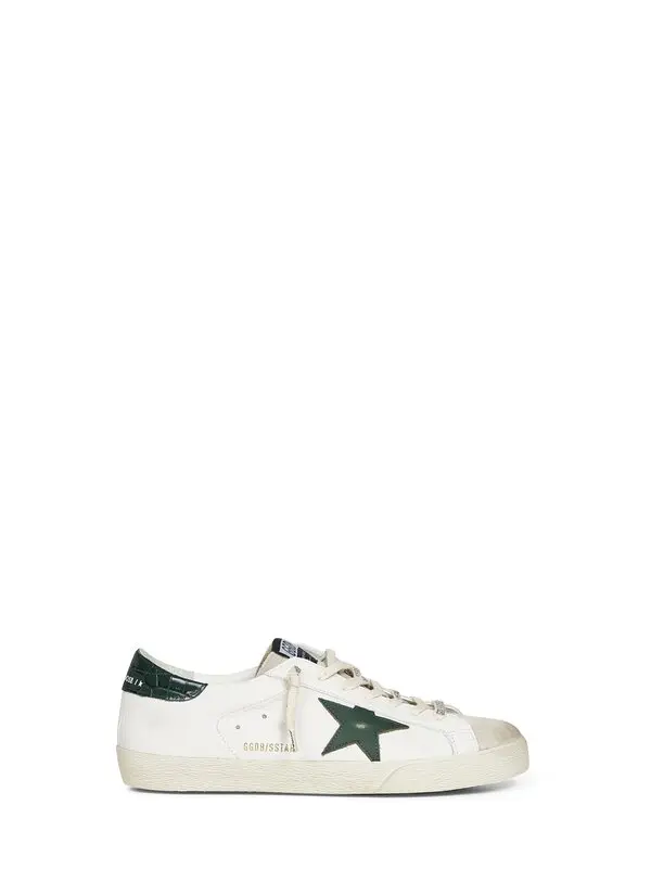 GOLDEN GOOSE Super-star Sneakers With Croc-effect Heel - Multicolor
