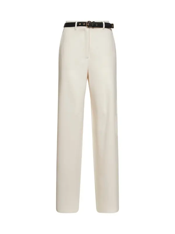Max Mara Wide-leg Trousers With Belt - Multicolor