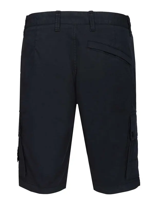 Stone Island Stretch Organic Cotton Twill Cargo Bermuda Shorts - Blue