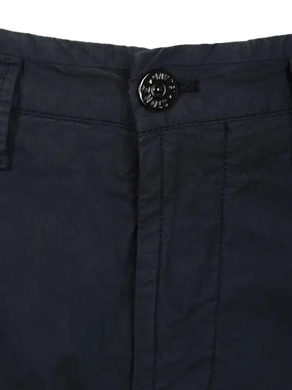 Stone Island Stretch Organic Cotton Twill Cargo Bermuda Shorts - Blue