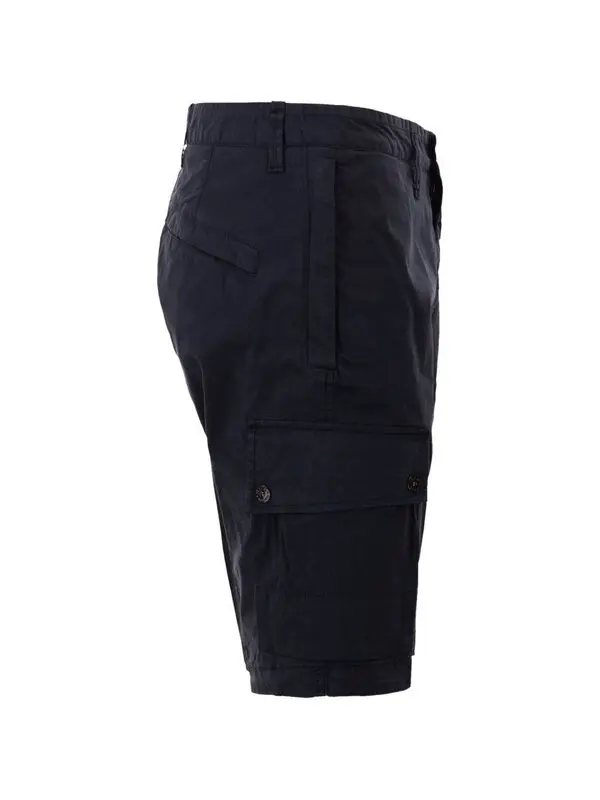 Stone Island Stretch Organic Cotton Twill Cargo Bermuda Shorts - Blue
