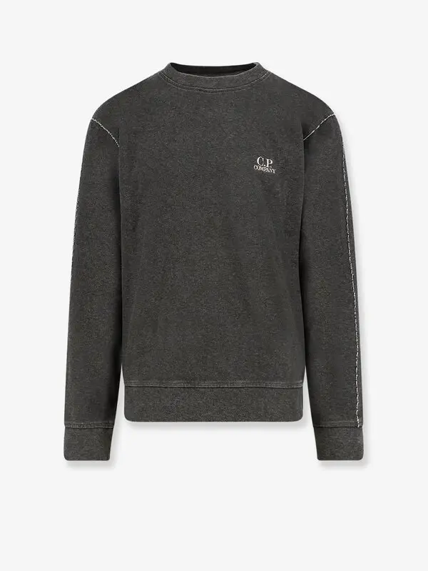 C.P. COMPANY Crewneck Long Sleeve Sweatshirt With Embroidered Logo