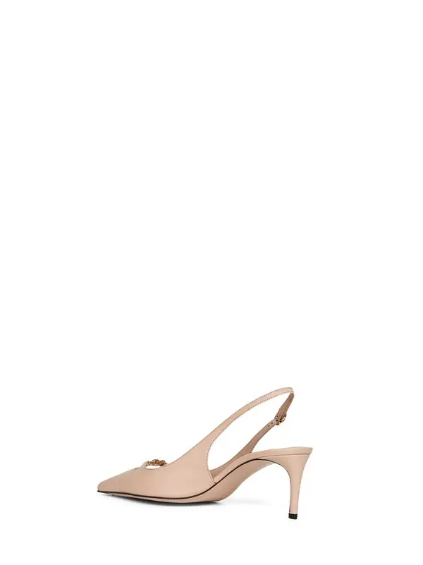 Dolce & Gabbana Nude Silky Nappa Leather Lollo Slingback Pumps - Multicolor