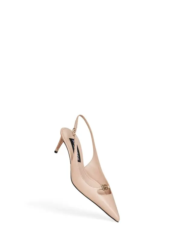 Dolce & Gabbana Nude Silky Nappa Leather Lollo Slingback Pumps - Multicolor