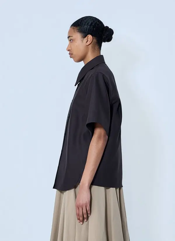Bottega Veneta Wool And Silk Blend Short Sleeve Shirt