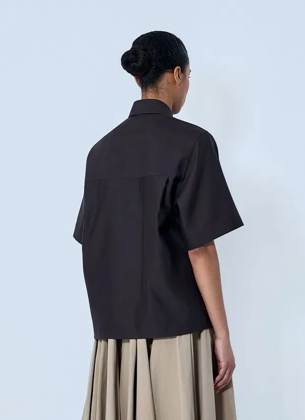 Bottega Veneta Wool And Silk Blend Short Sleeve Shirt