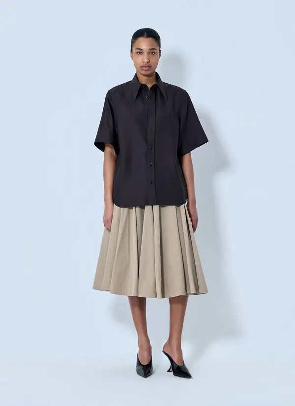 Bottega Veneta Wool And Silk Blend Short Sleeve Shirt