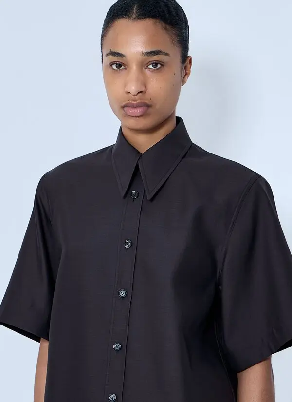 Bottega Veneta Wool And Silk Blend Short Sleeve Shirt