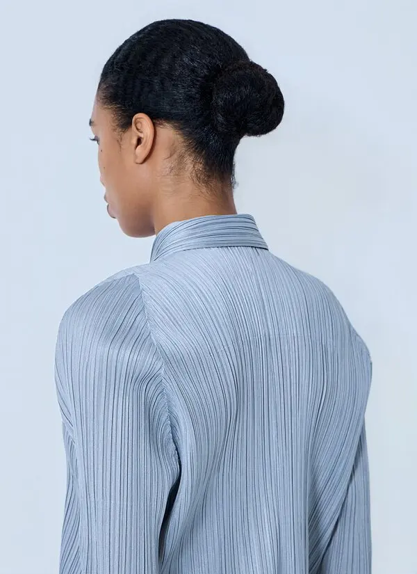 Issey Miyake Structured Pleat Long Sleeve Shirt