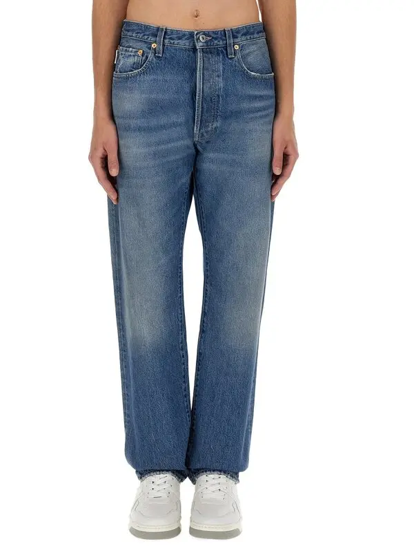 Valentino Garavani Logo Detail Jeans - Blue