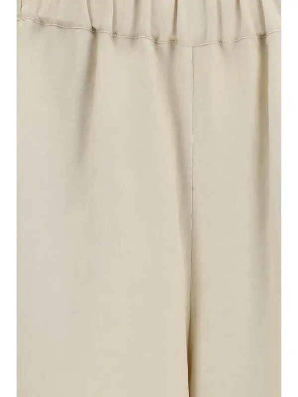 Max Mara Wide-leg Linen And Silk Blend Twill Pants - Cream