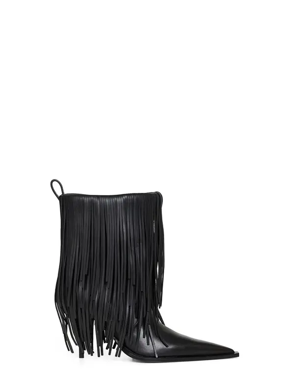 Balenciaga Black Avenue Fringe 90mm Ankle Boots - Multicolor