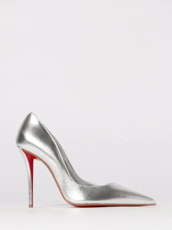 CHRISTIAN LOUBOUTIN Sheep Leather Pointed Toe Pumps - Silver