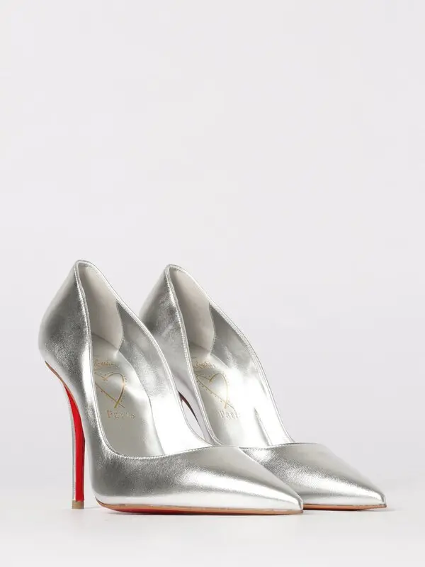 CHRISTIAN LOUBOUTIN Sheep Leather Pointed Toe Pumps - Silver