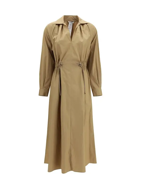 Max Mara Pedaggi Cotton Poplin Midi Dress - Cream