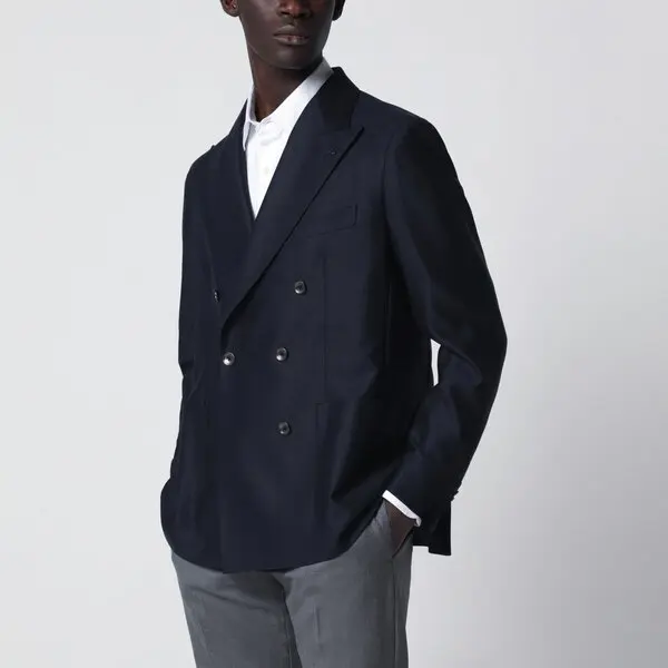 Tagliatore Wool Double-breasted Jacket - Blue