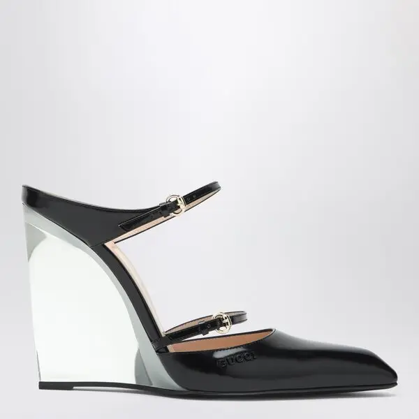 Gucci Sabots With Transparent Wedge - Black