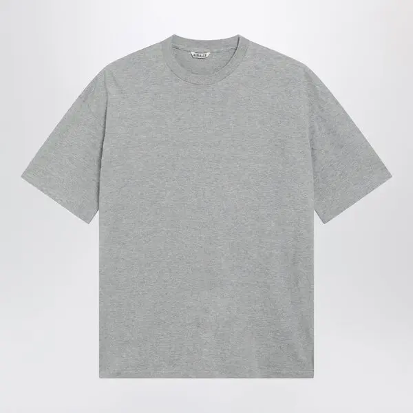 Auralee Grey Cotton Crew-neck T-shirt