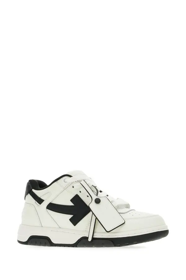 Off-White Leather Lace-up Sneakers With Signature Arrow Detail