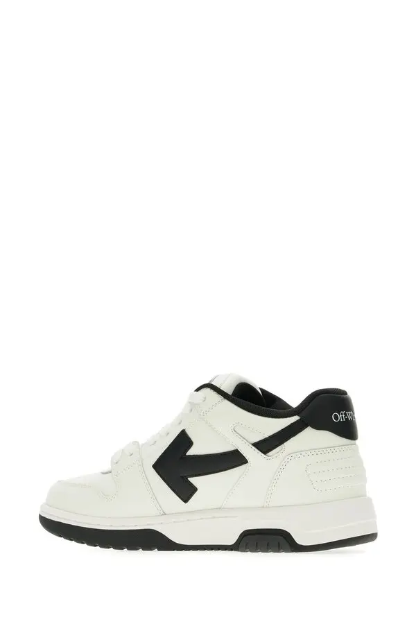 Off-White Leather Lace-up Sneakers With Signature Arrow Detail