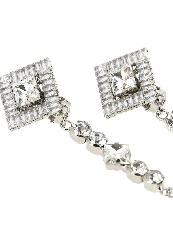 Alessandra Rich Crystal And Faux Pearl Pendant Earrings