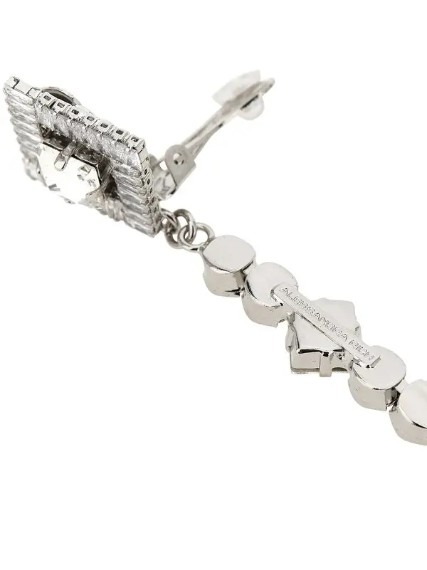Alessandra Rich Crystal And Faux Pearl Pendant Earrings