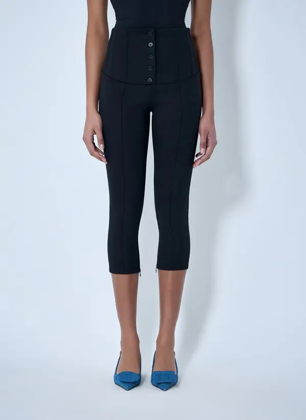 Jacquemus High-waisted Buttoned Cycling Pants - Black